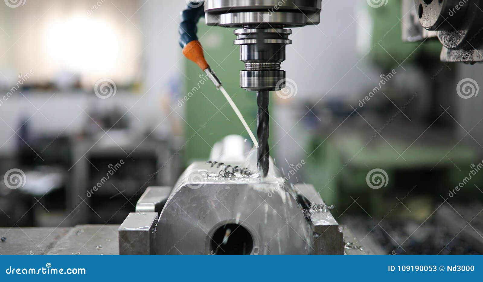 Machine Tool in Metal Factory with Drilling Cnc Machines Stock Image ...
