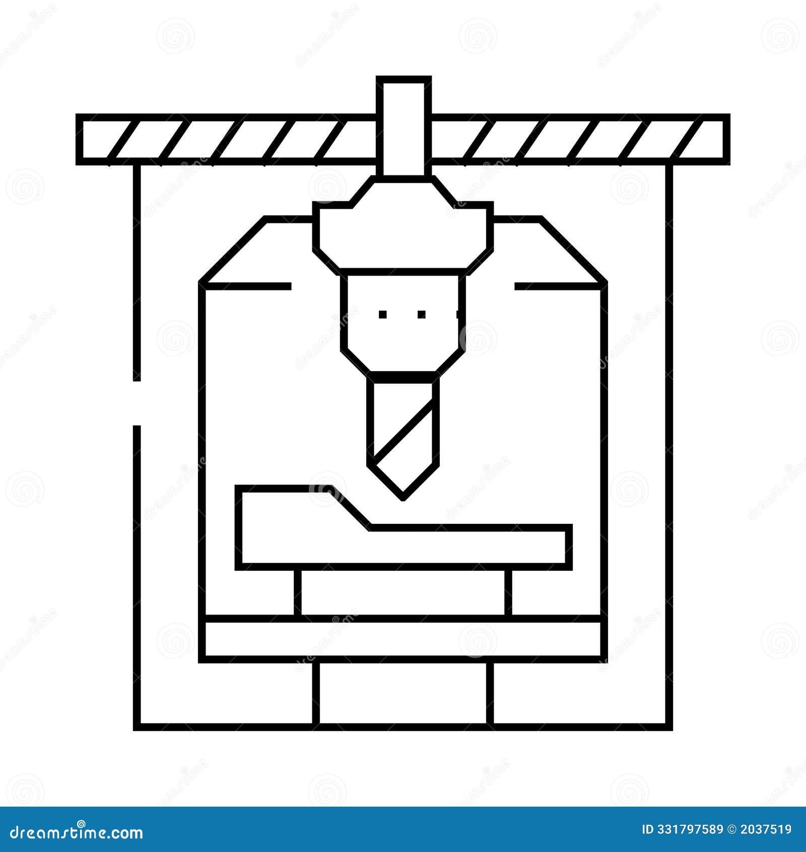 Machine Tooling Mechanical Engineer Line Icon Vector Illustration Stock ...