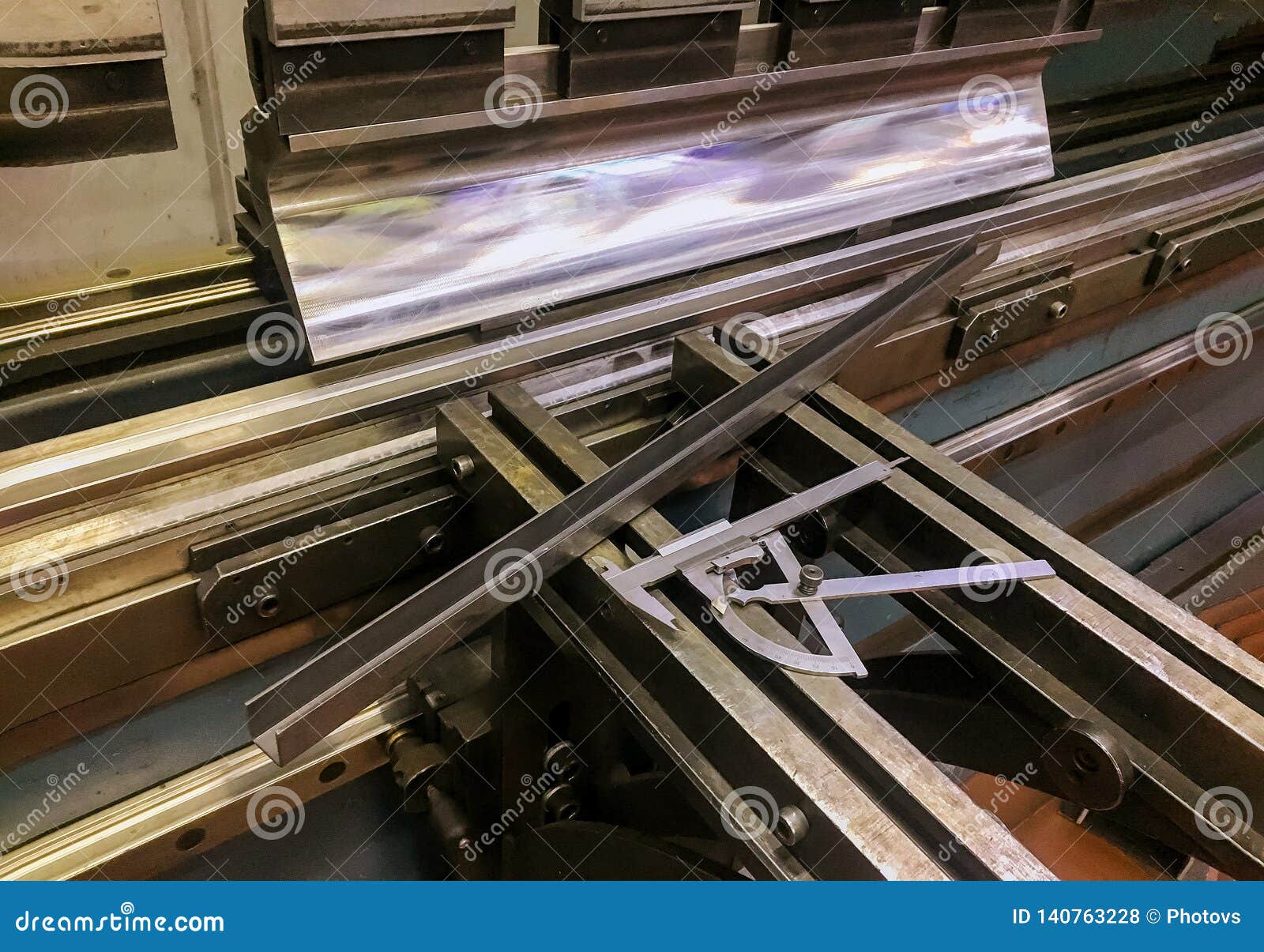 Factory at Metal Skip Machine Putting Work Piece in with Sheet Metal ...