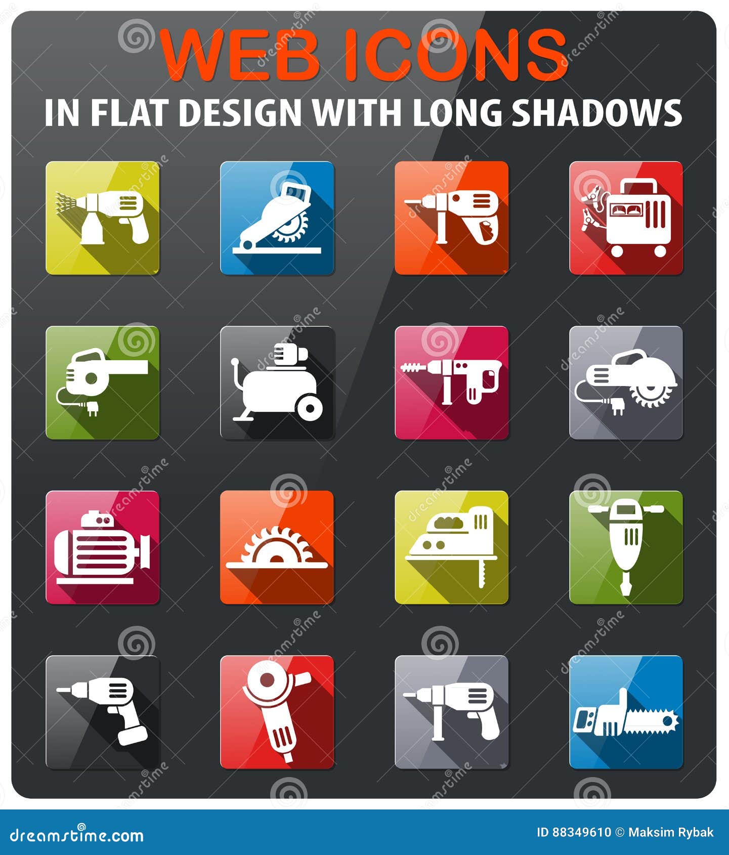Machine tools icon set stock illustration. Illustration of cutter ...