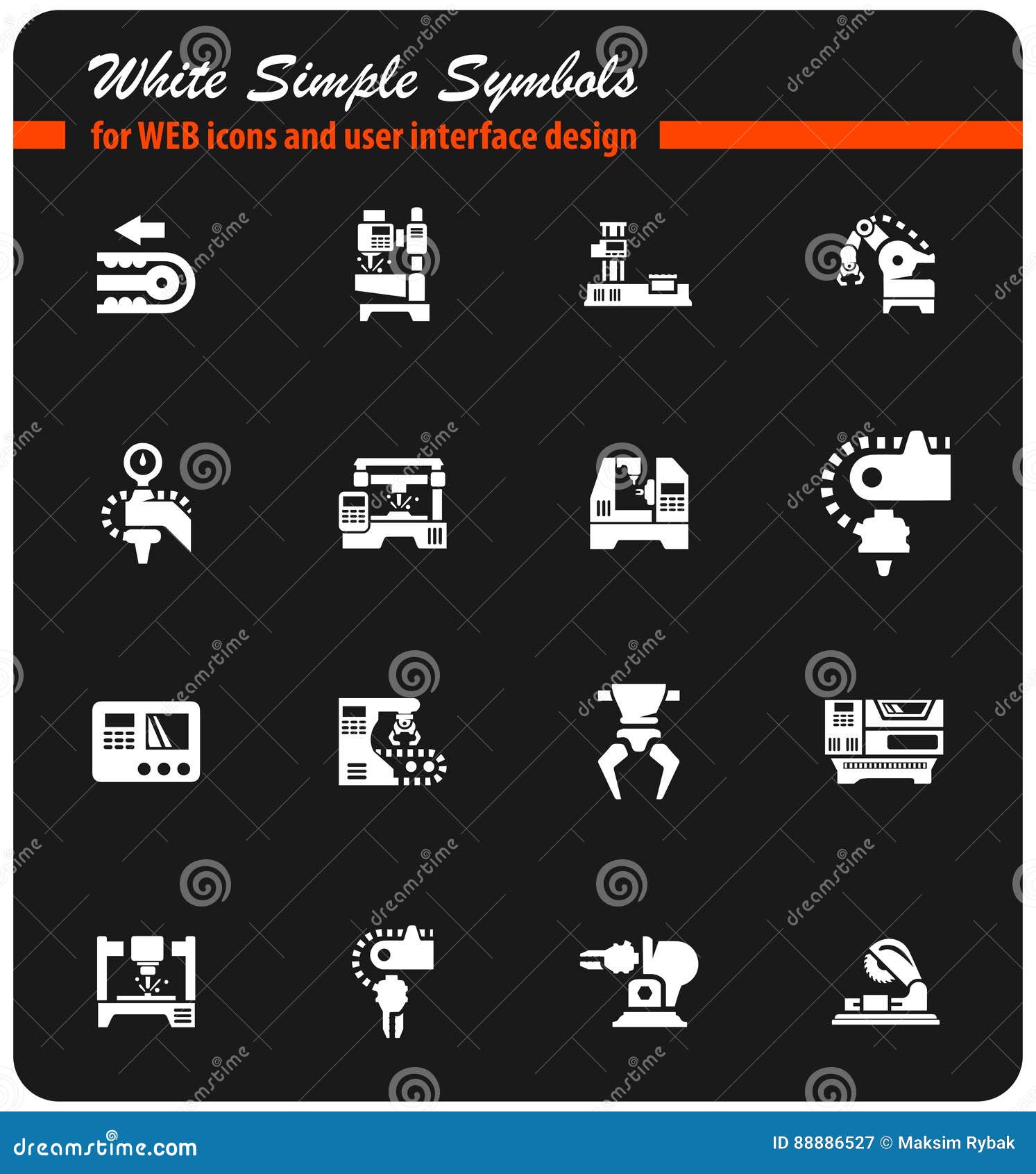 Machine tools icon set stock illustration. Illustration of equipment ...