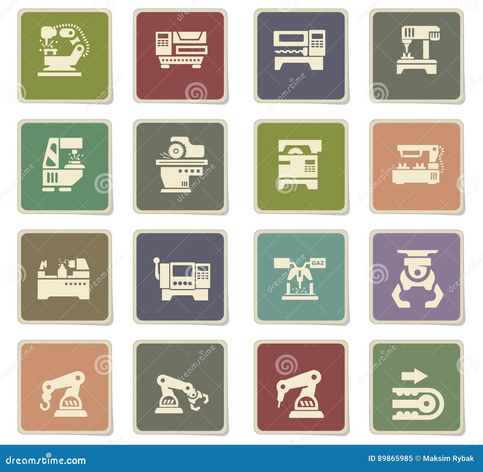 Machine tools icon set stock illustration. Illustration of mill - 89865985