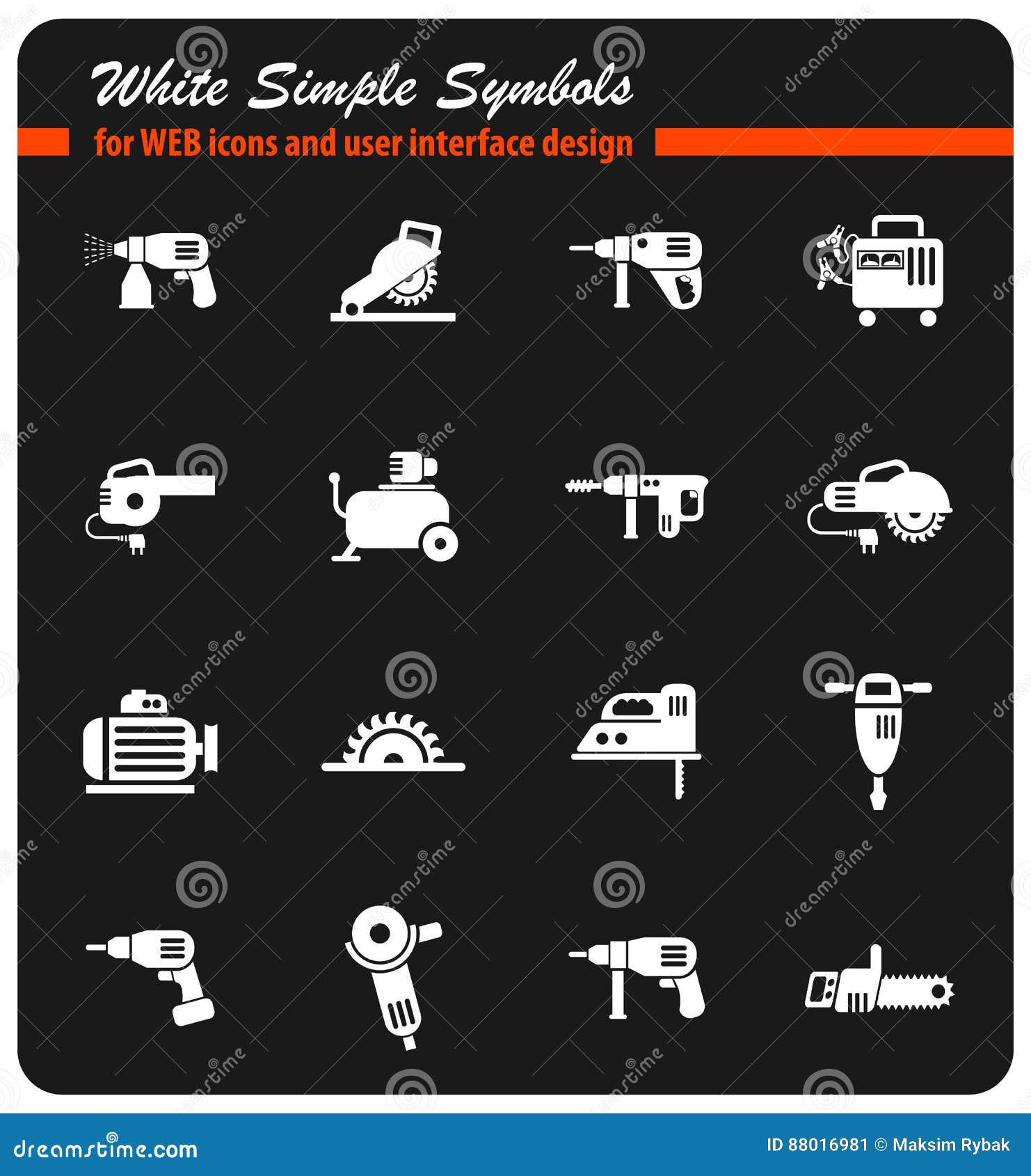 Machine tools icon set stock vector. Illustration of simple - 88016981