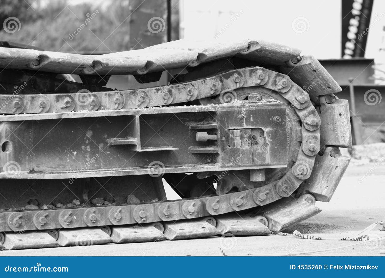 Machine Tracks stock photo. Image of metal, earth, black - 4535260
