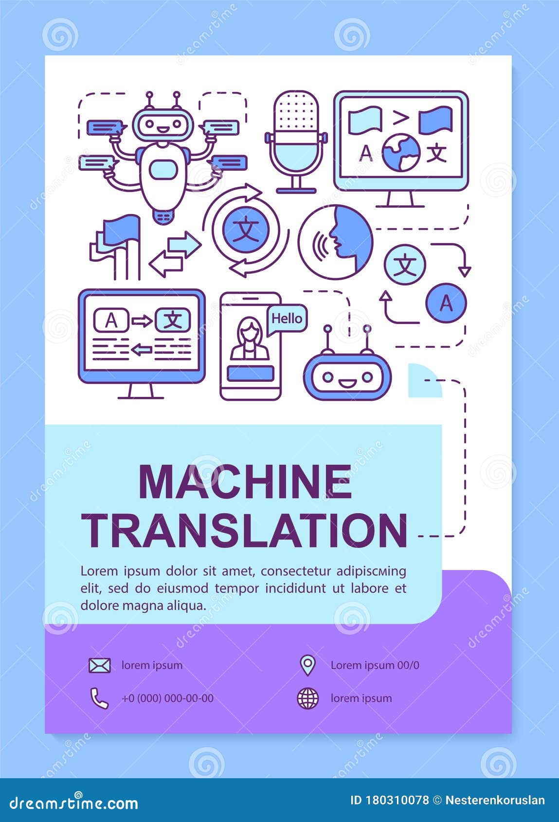 Machine Translation Brochure Template Layout. Automated Translation ...