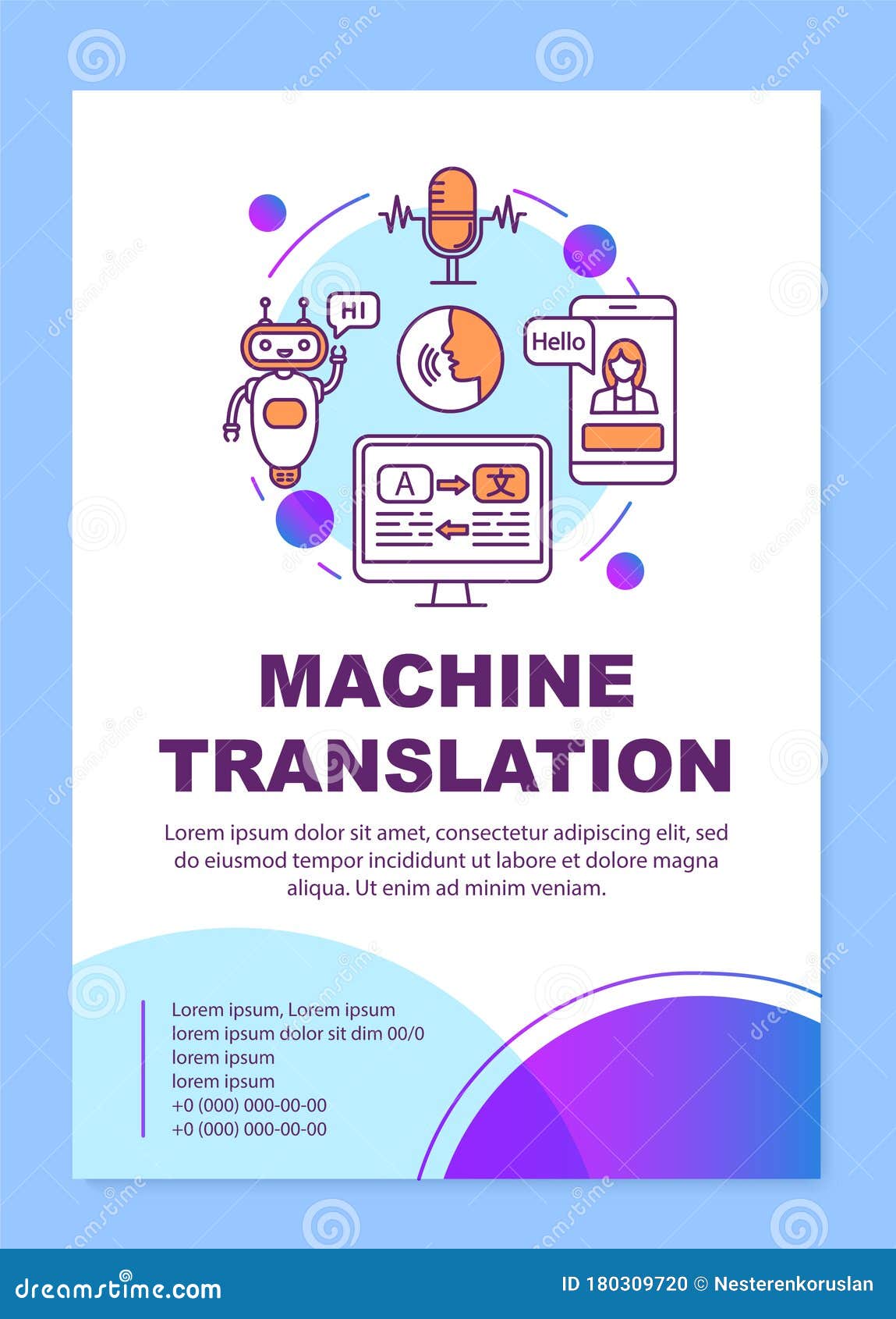 Machine Translation Brochure Template Layout. Automated Translation ...