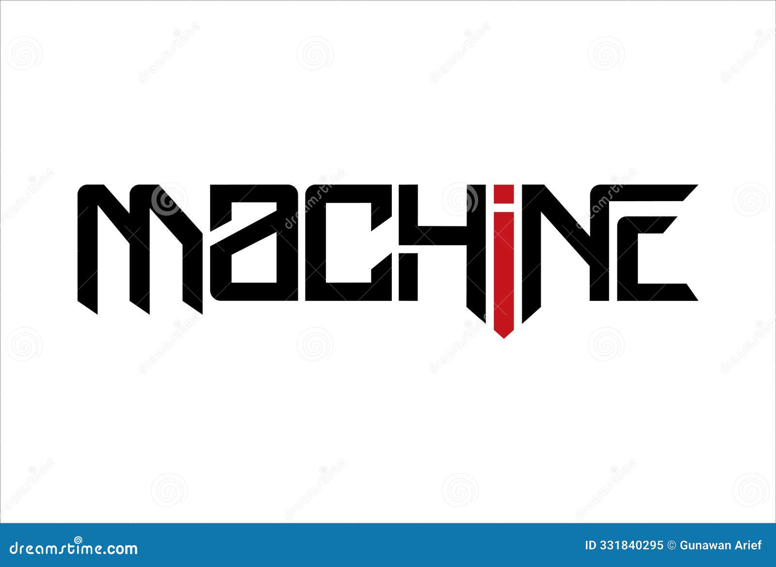 Machine Typography Logo Icon Design Stock Illustration - Illustration ...