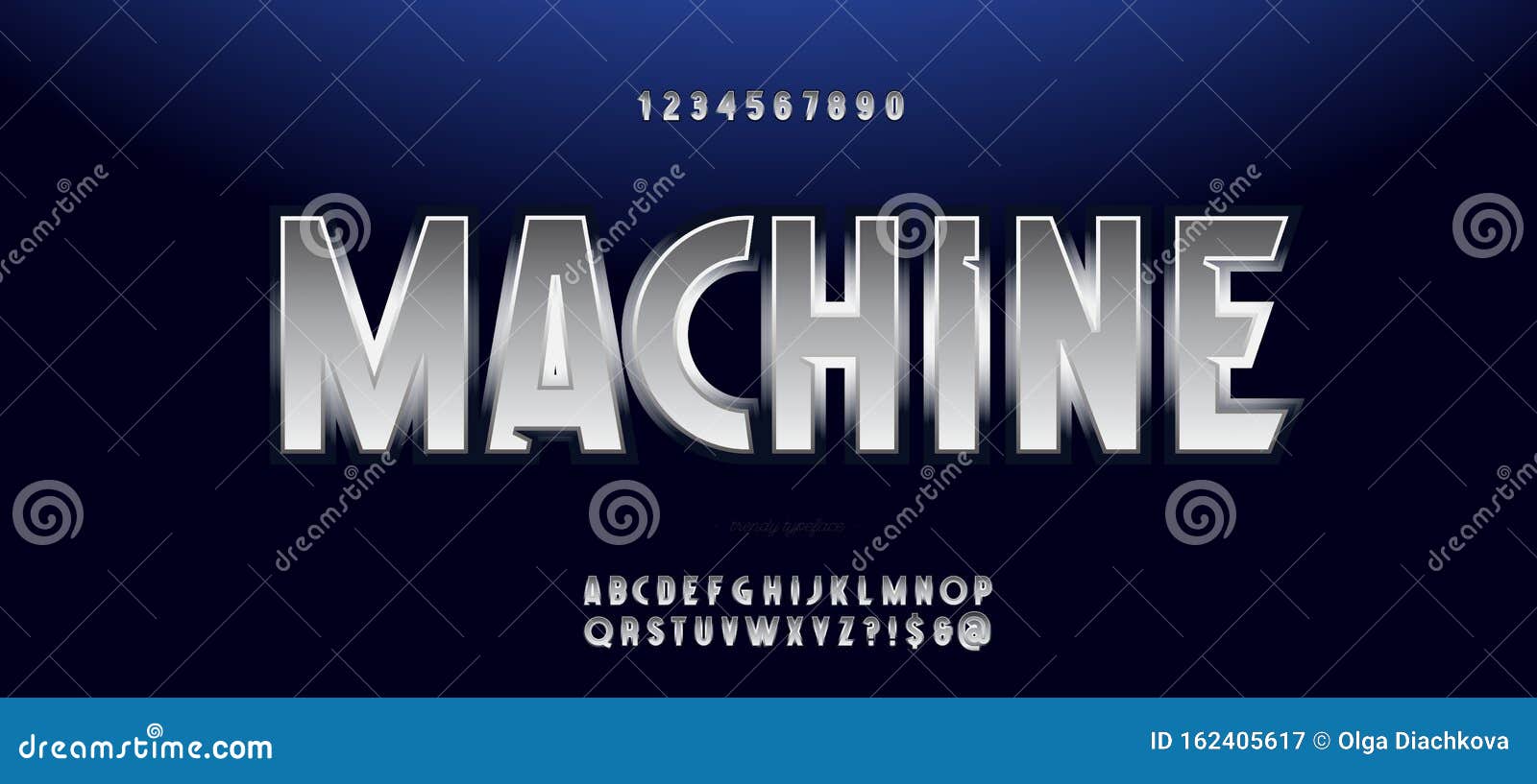 Machine Vector Font Modern Typography Stock Vector - Illustration of ...