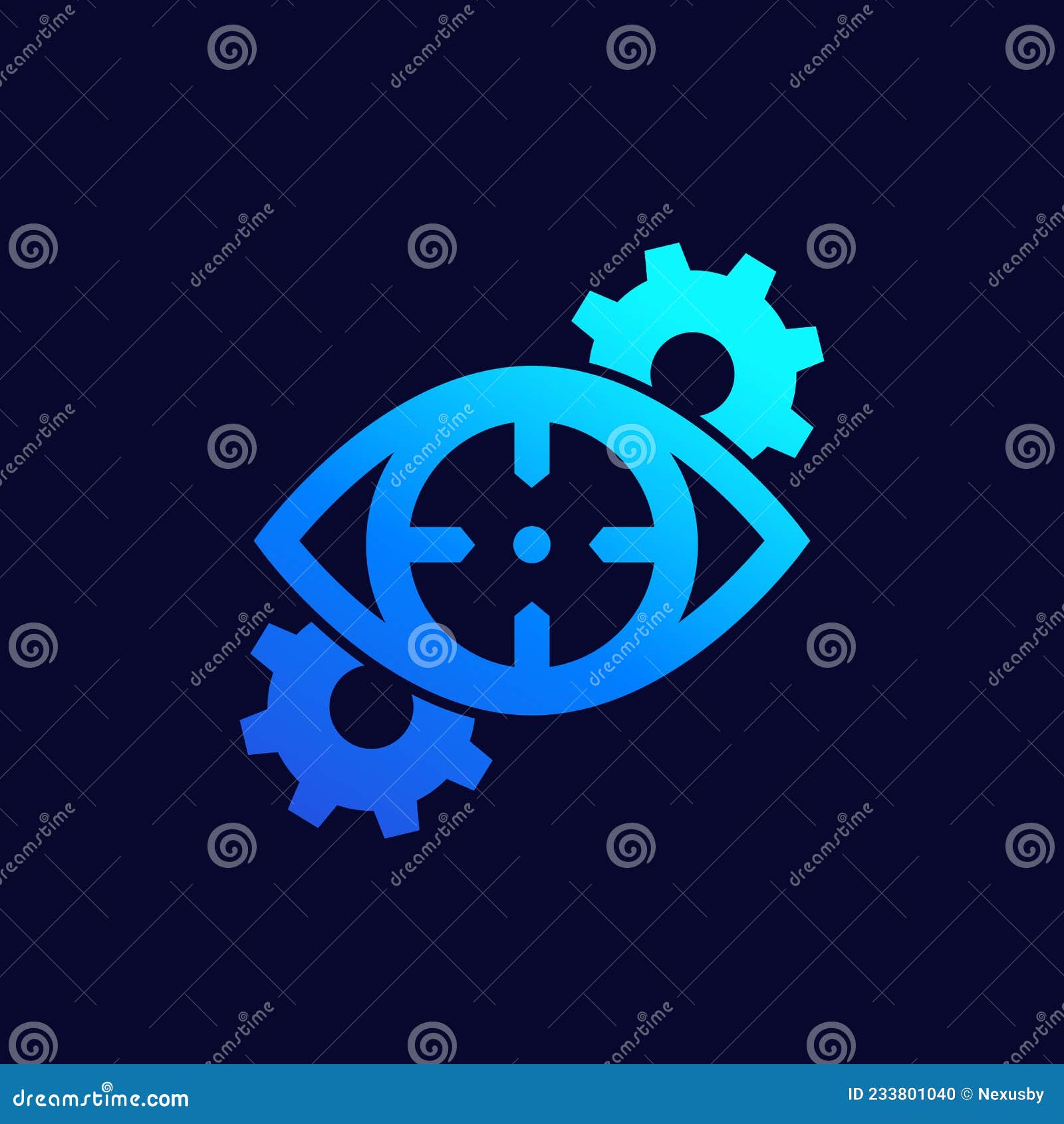 Machine Vision Banner With A Linear Icon Cartoon Vector | CartoonDealer ...