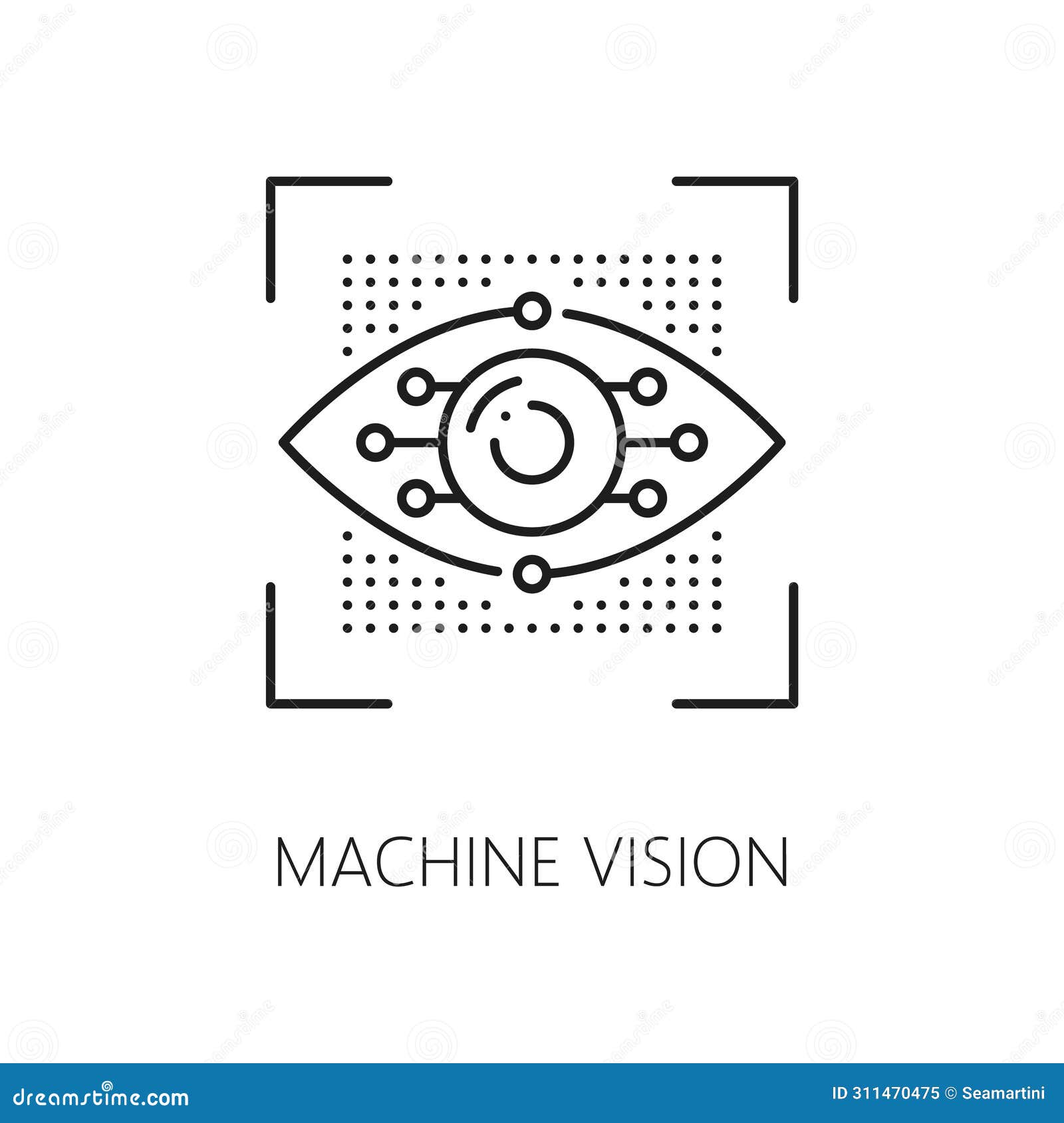 Machine Vision and Learning, AI Intelligence Icon Stock Vector ...