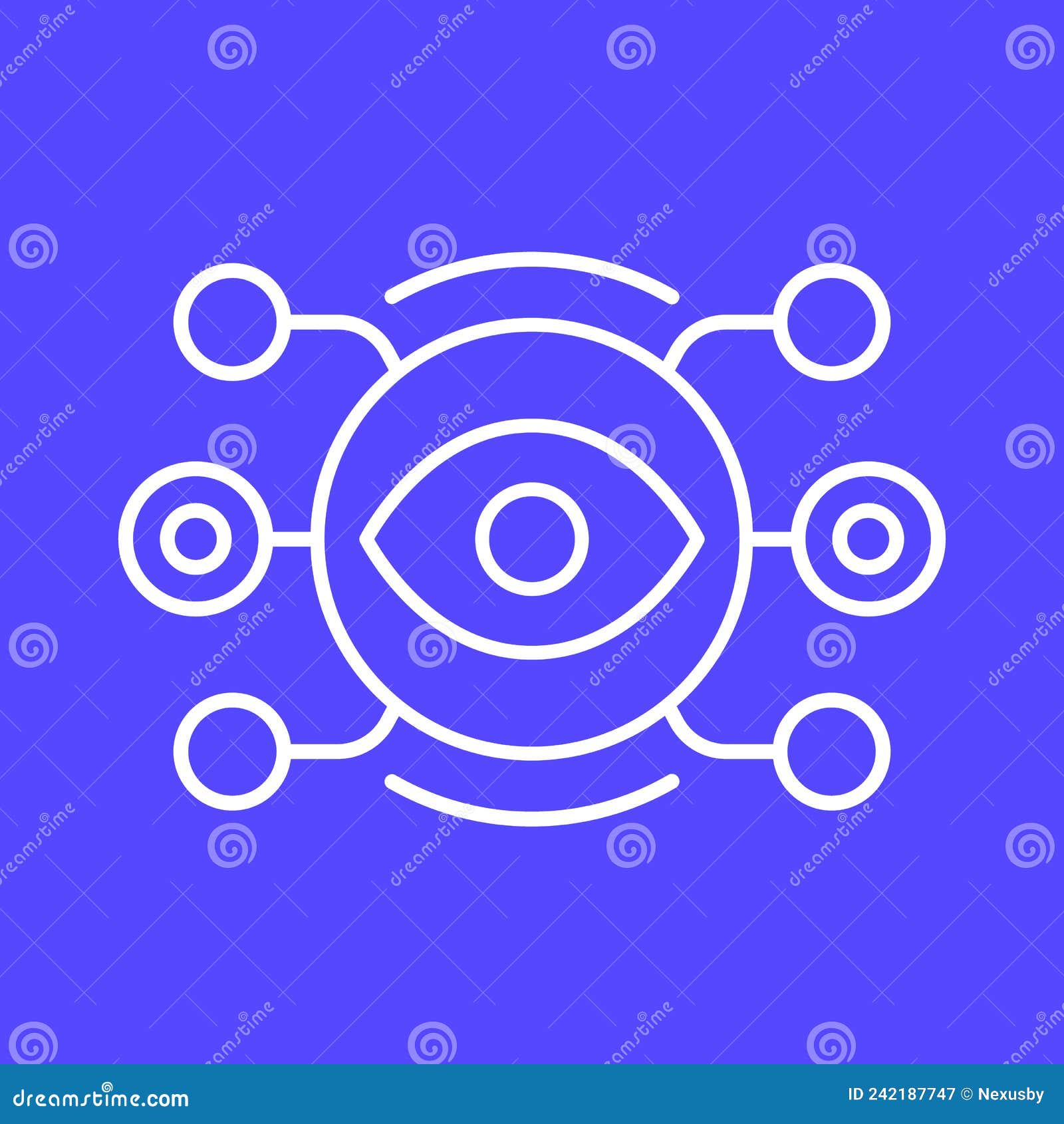 Machine Vision or Visual Recognition Line Icon Stock Vector ...
