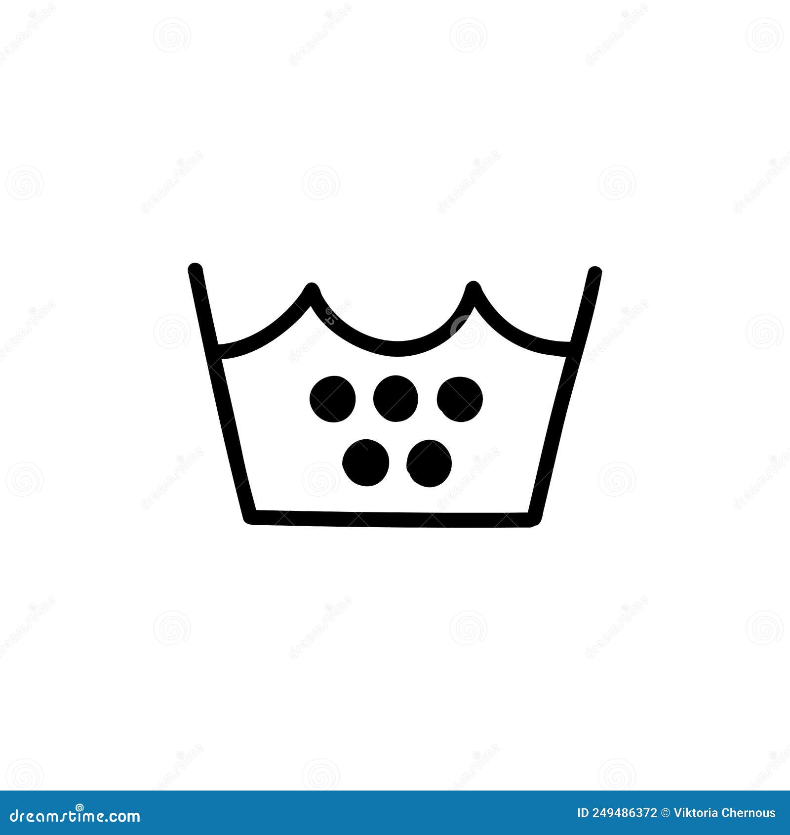 Machine Wash Hot Symbol Doodle Icon, Vector Color Line Illustration ...