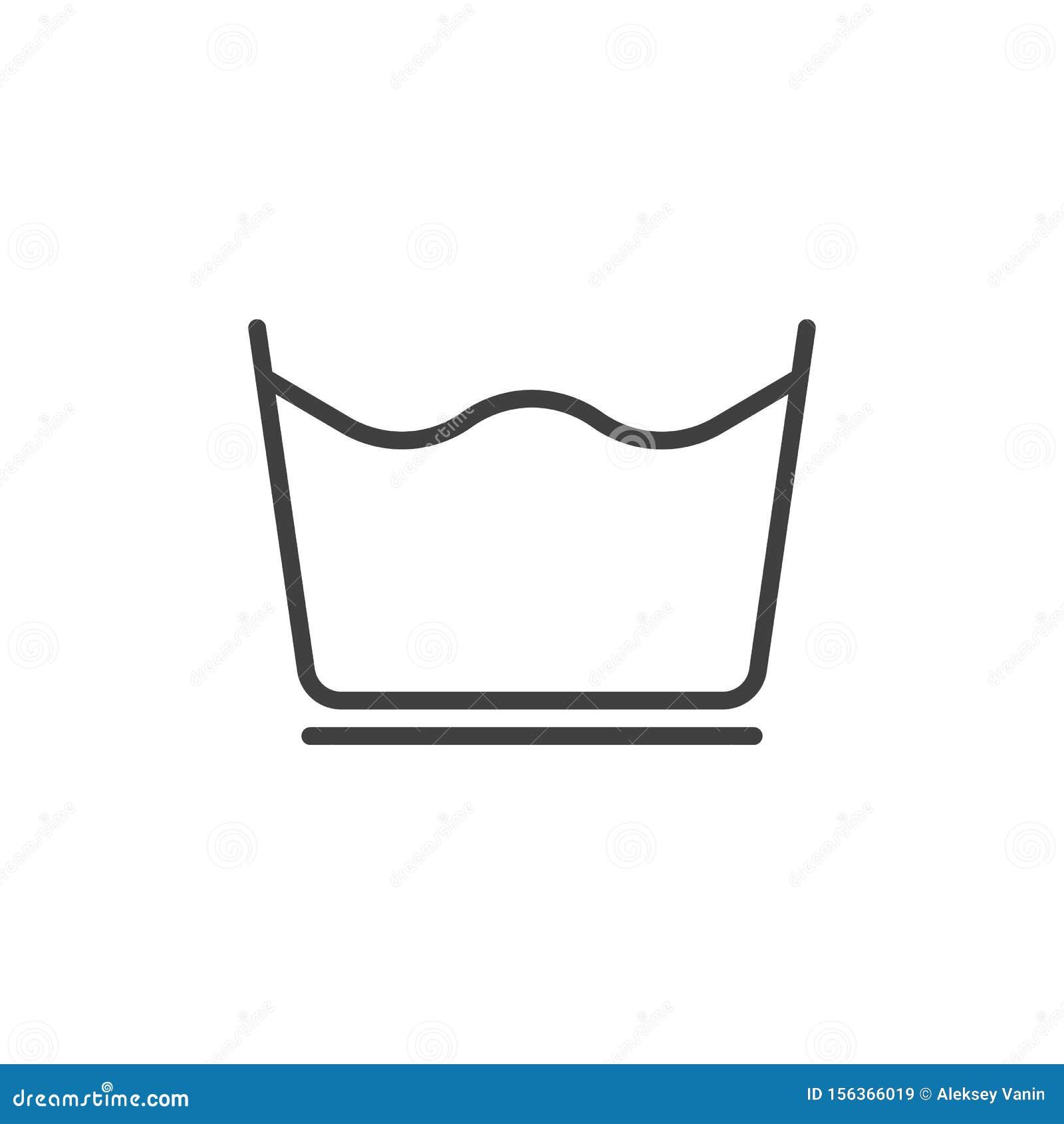 Machine Wash, Permanent Press Sign Line Icon Stock Vector ...