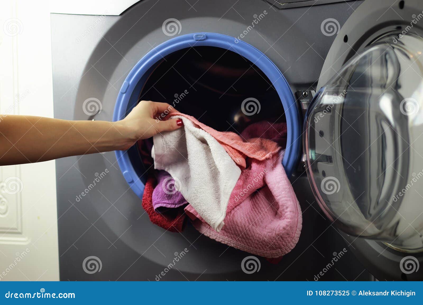 Machine Washer hand put stock image. Image of hygiene - 108273525