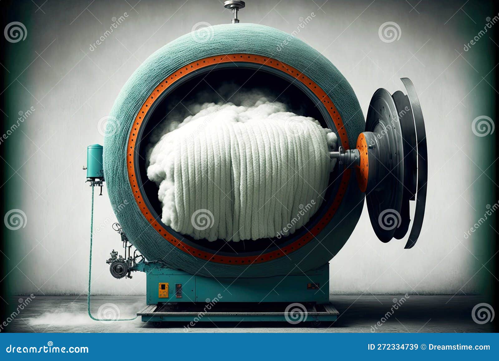 Machine Washing Drum Loaded with Woolen Clothes for Clean Stock ...