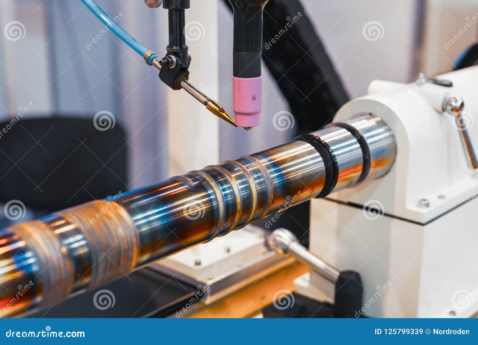 The Machine for Welding Surfacing Cylindrical Parts. Stock Image ...