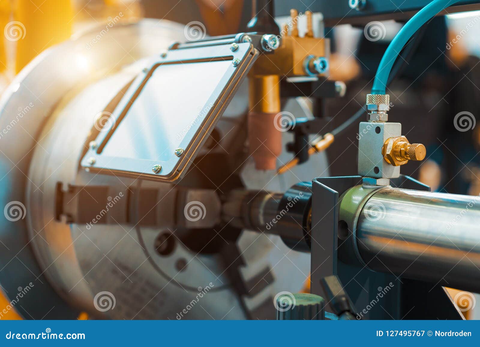 The Machine for Welding Surfacing Cylindrical Parts. Stock Image ...