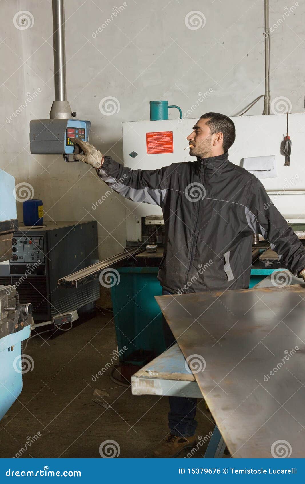 Machine worker stock photo. Image of metallurgy, safety - 15379676