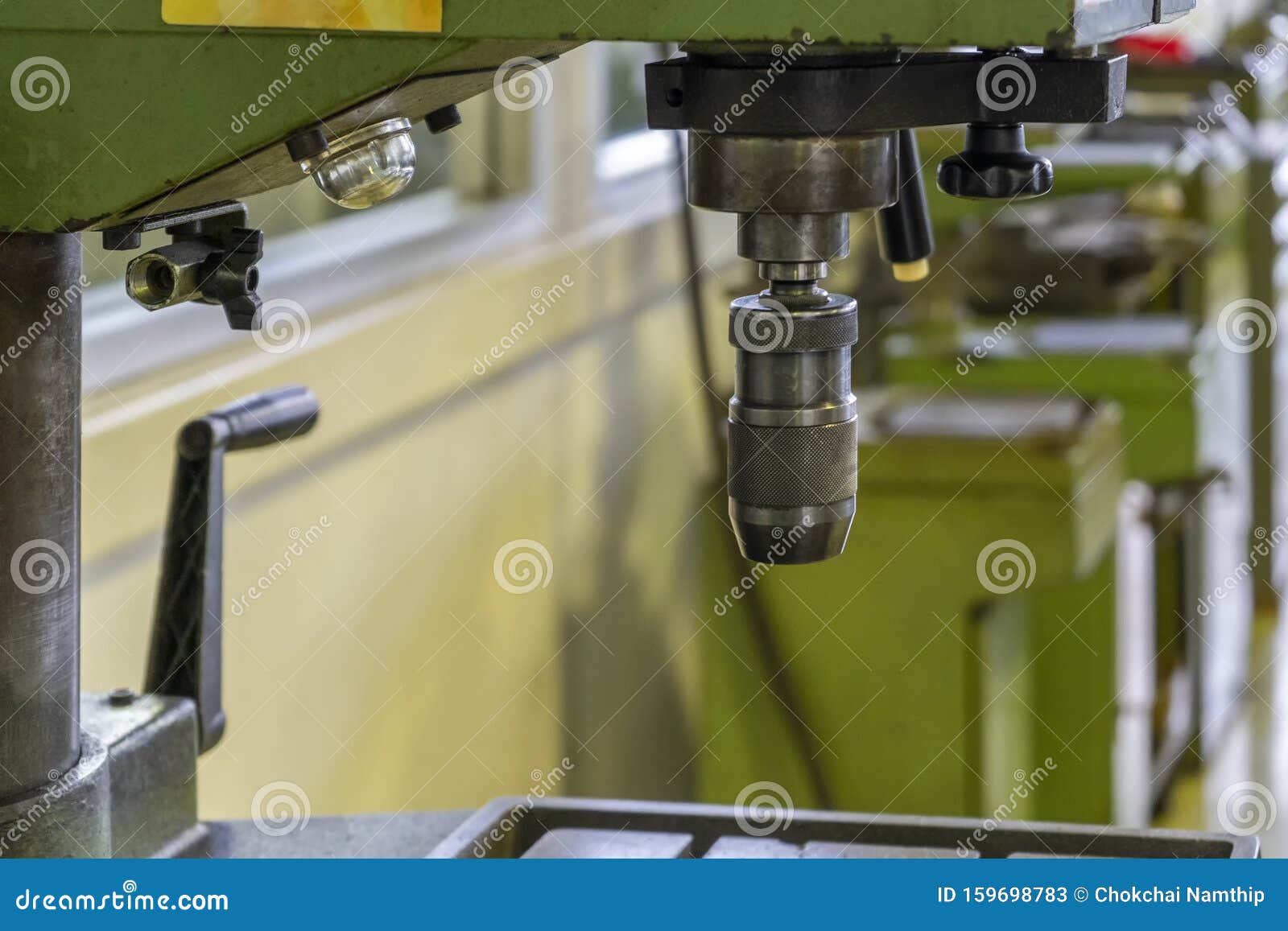 Machine Workshop with Drilling Machine and Stock Image - Image of ...