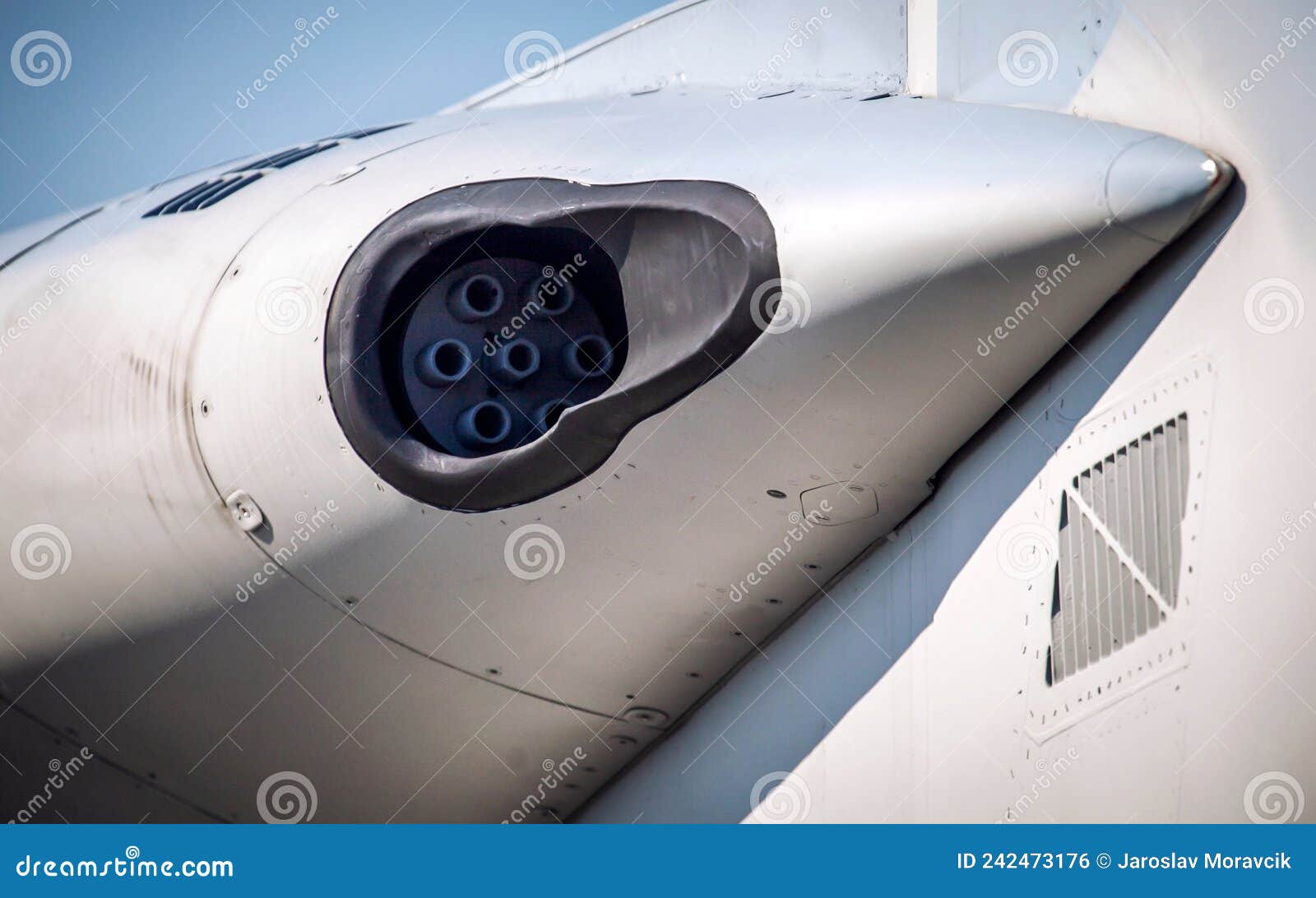 Machinegun at plane F-15 stock photo. Image of plane - 242473176