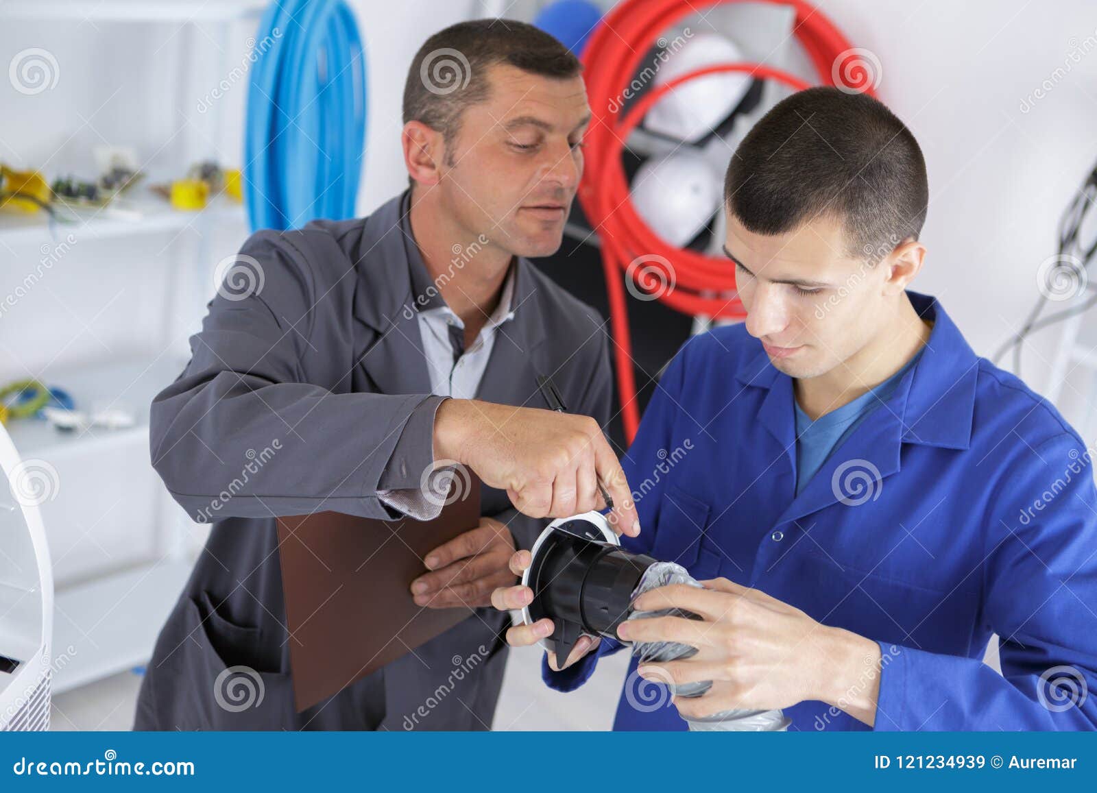 Machinery Apprentice Repairman Worker Processing Metal Piece Stock ...