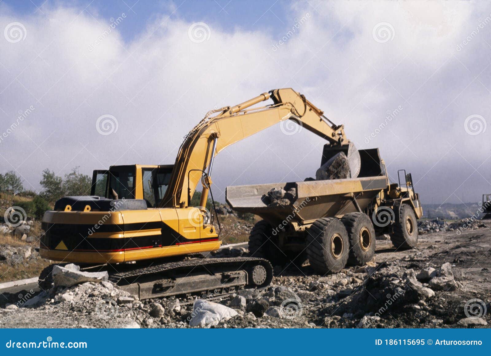 Machinery during the Construction of a Highway Stock Image - Image of ...