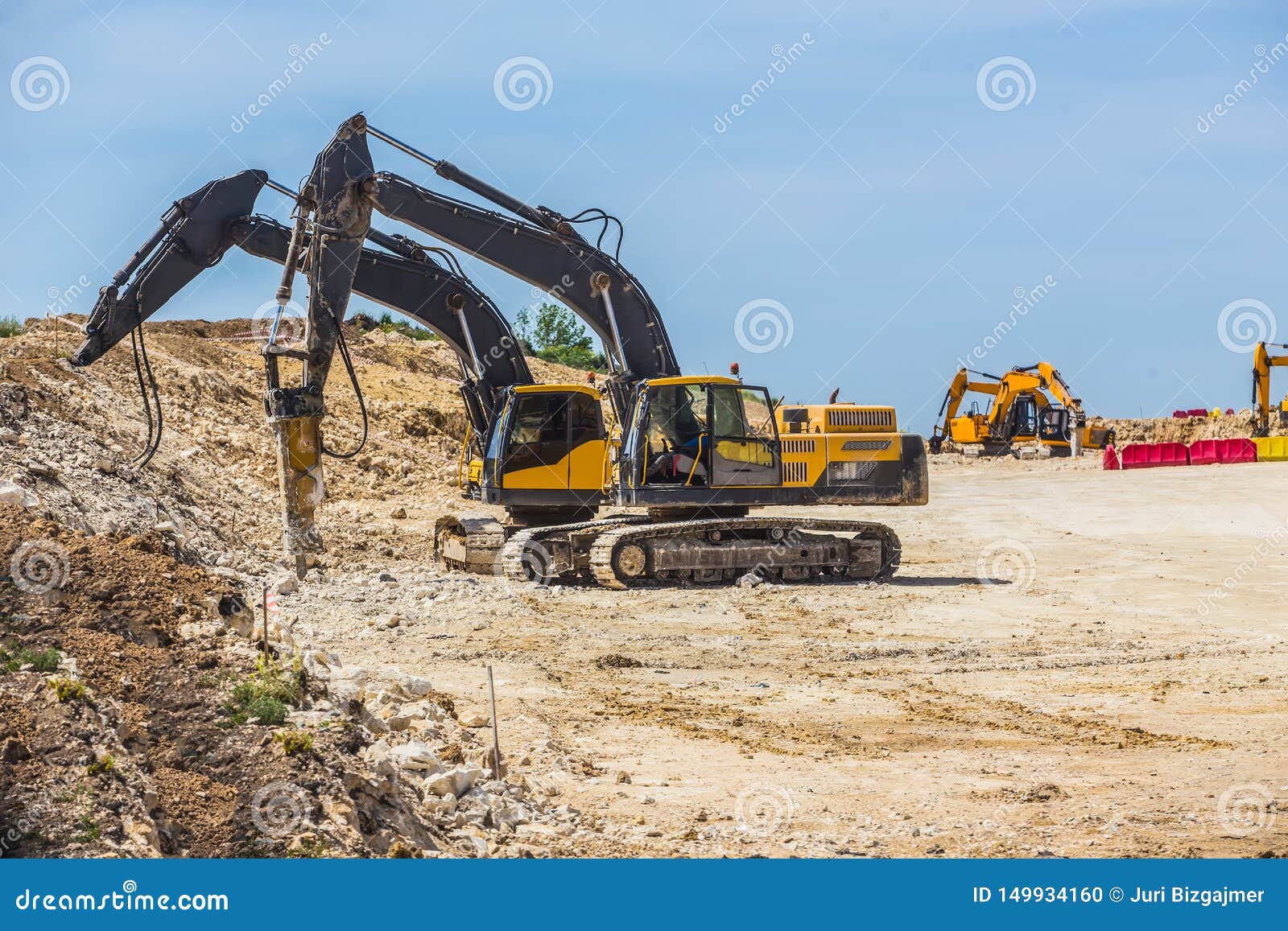 Machinery on the Construction of Roads Stock Photo - Image of equipment ...