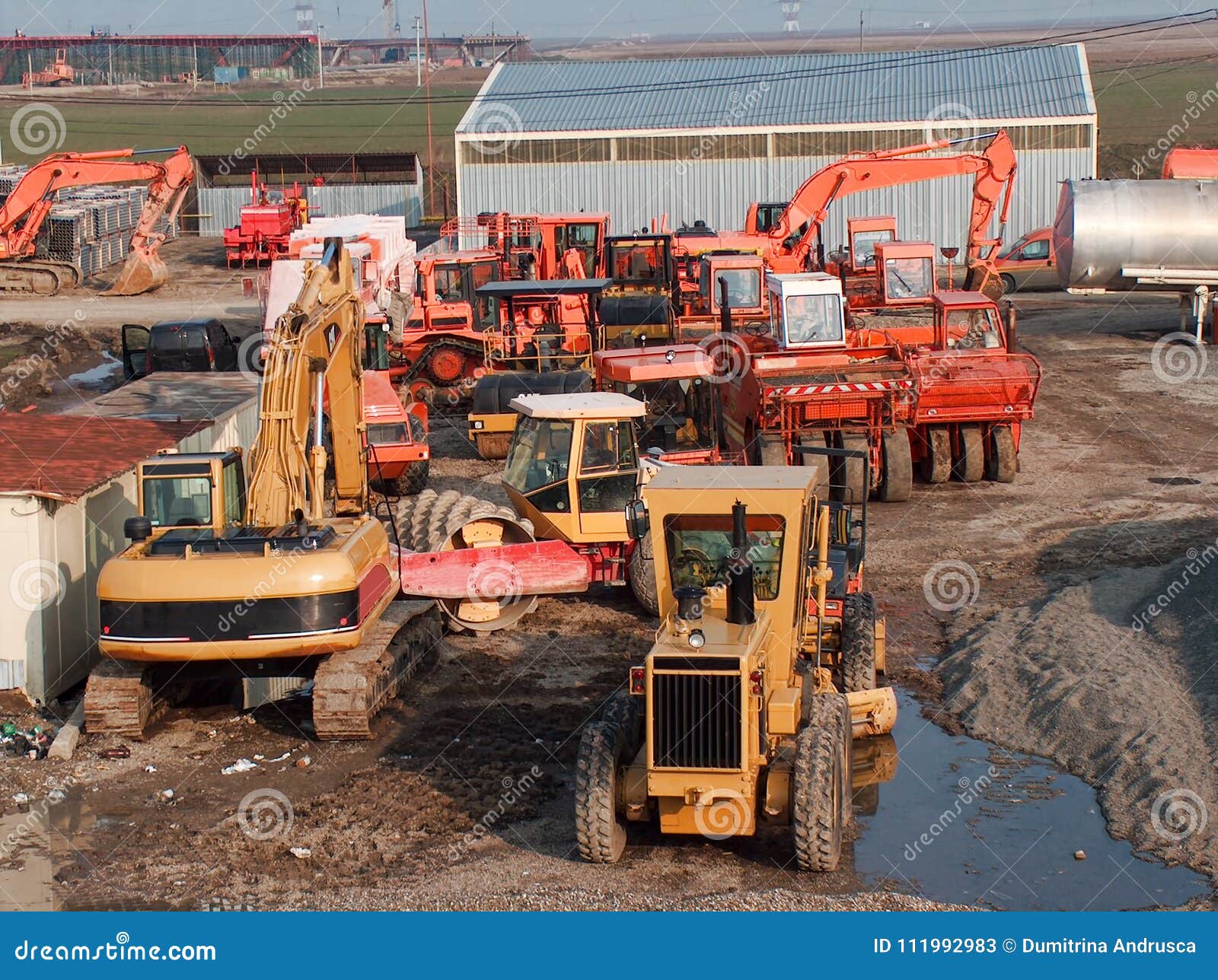 Machinery on Construction Site Stock Image - Image of duty, excavate ...
