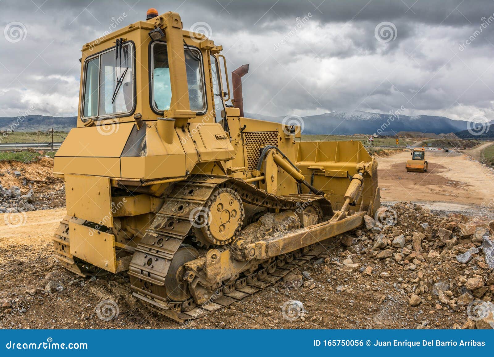 Machinery Doing Road Construction Work Stock Photo - Image of pile ...