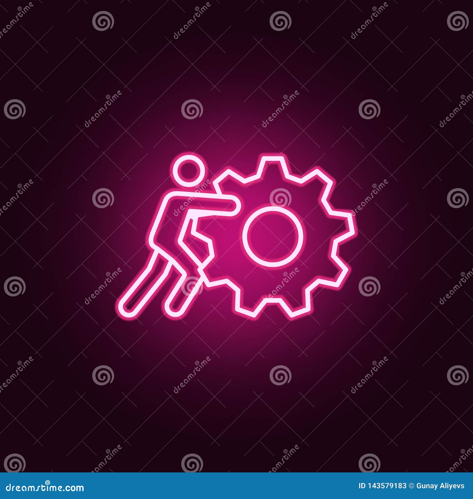 Machinery, Engineering Neon Icon. Elements of Conceptual Figures Set ...