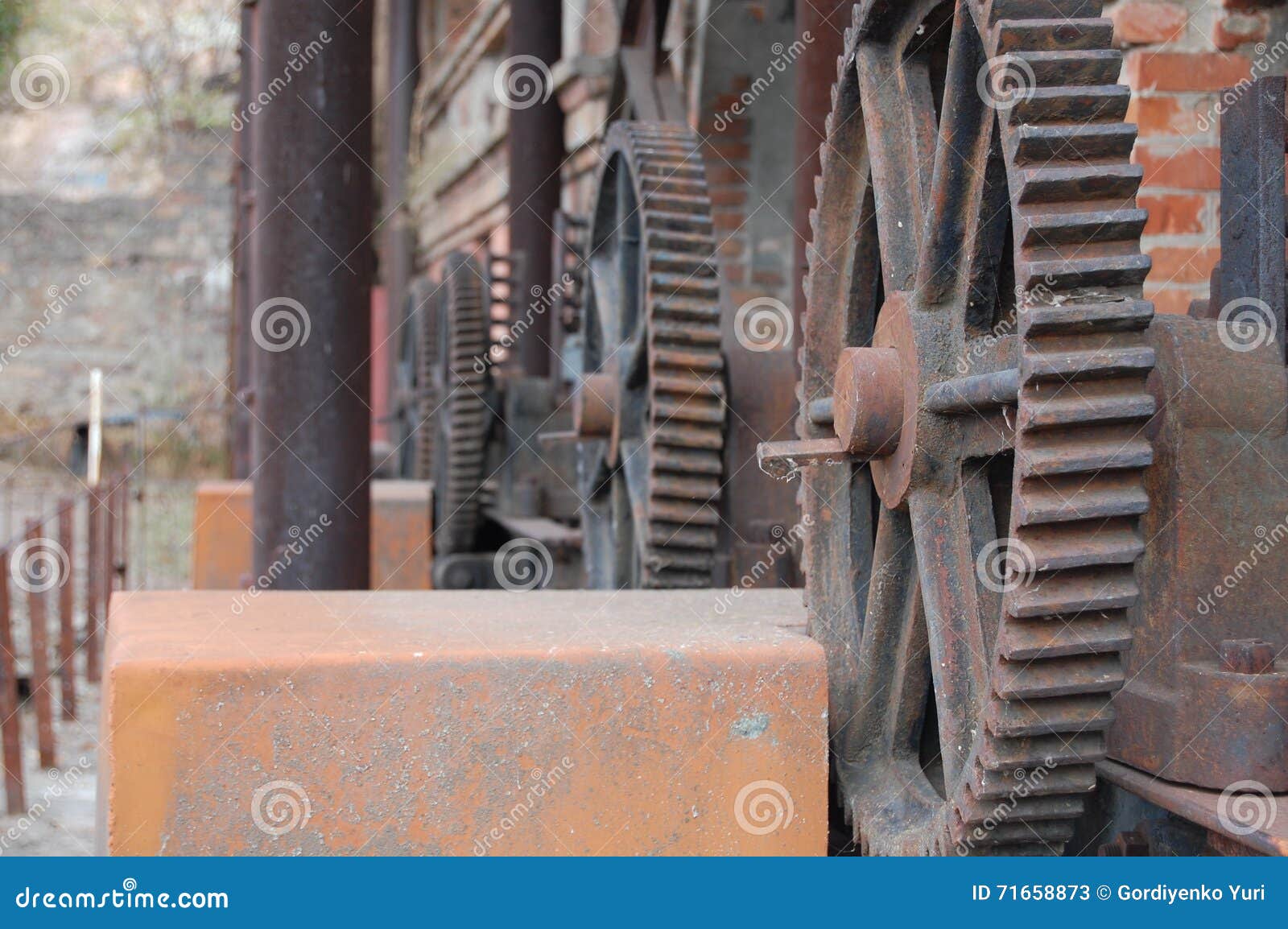Machinery Gears on the Old Factory Stock Image - Image of engineering ...