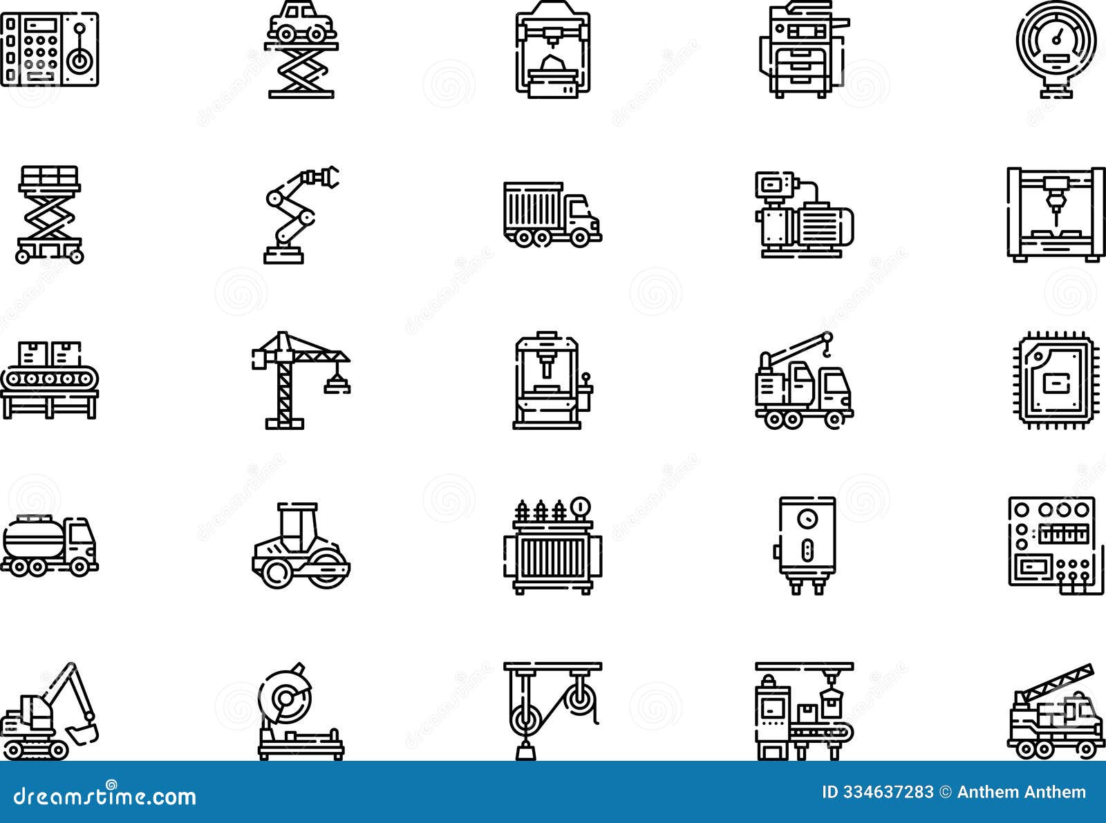 Machinery Icons Collection is a Vector Illustration with Editable ...