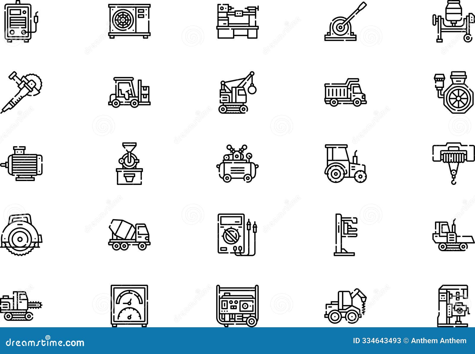 Machinery Icons Collection is a Vector Illustration with Editable ...