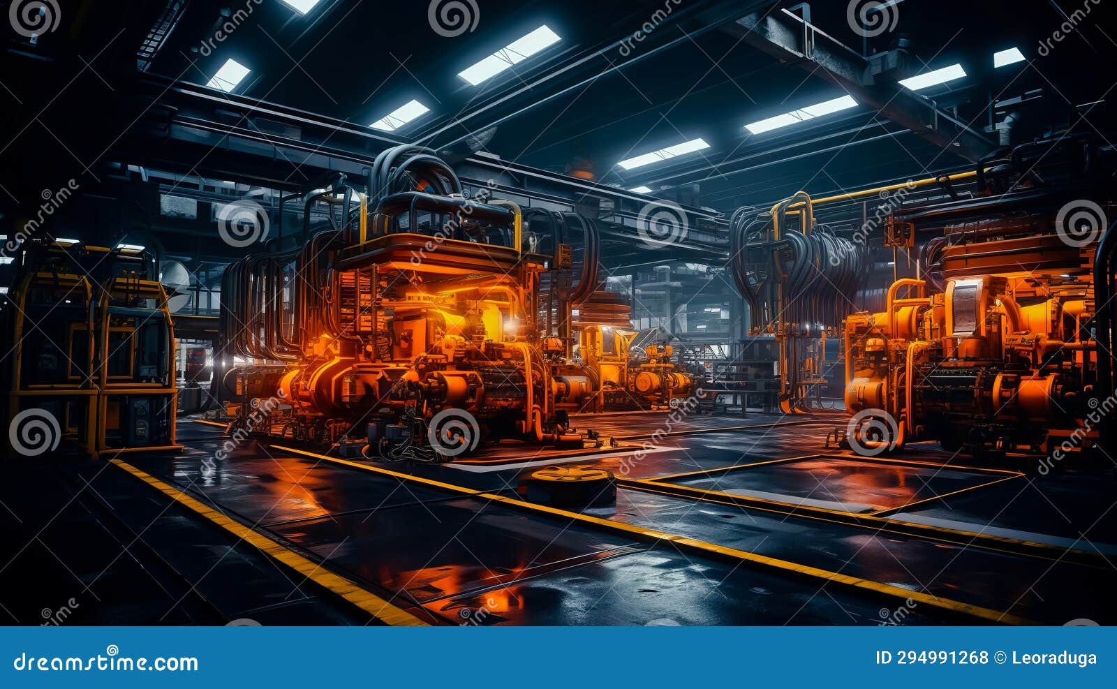 Machinery Manufacturing Plant. Inside View Stock Illustration ...