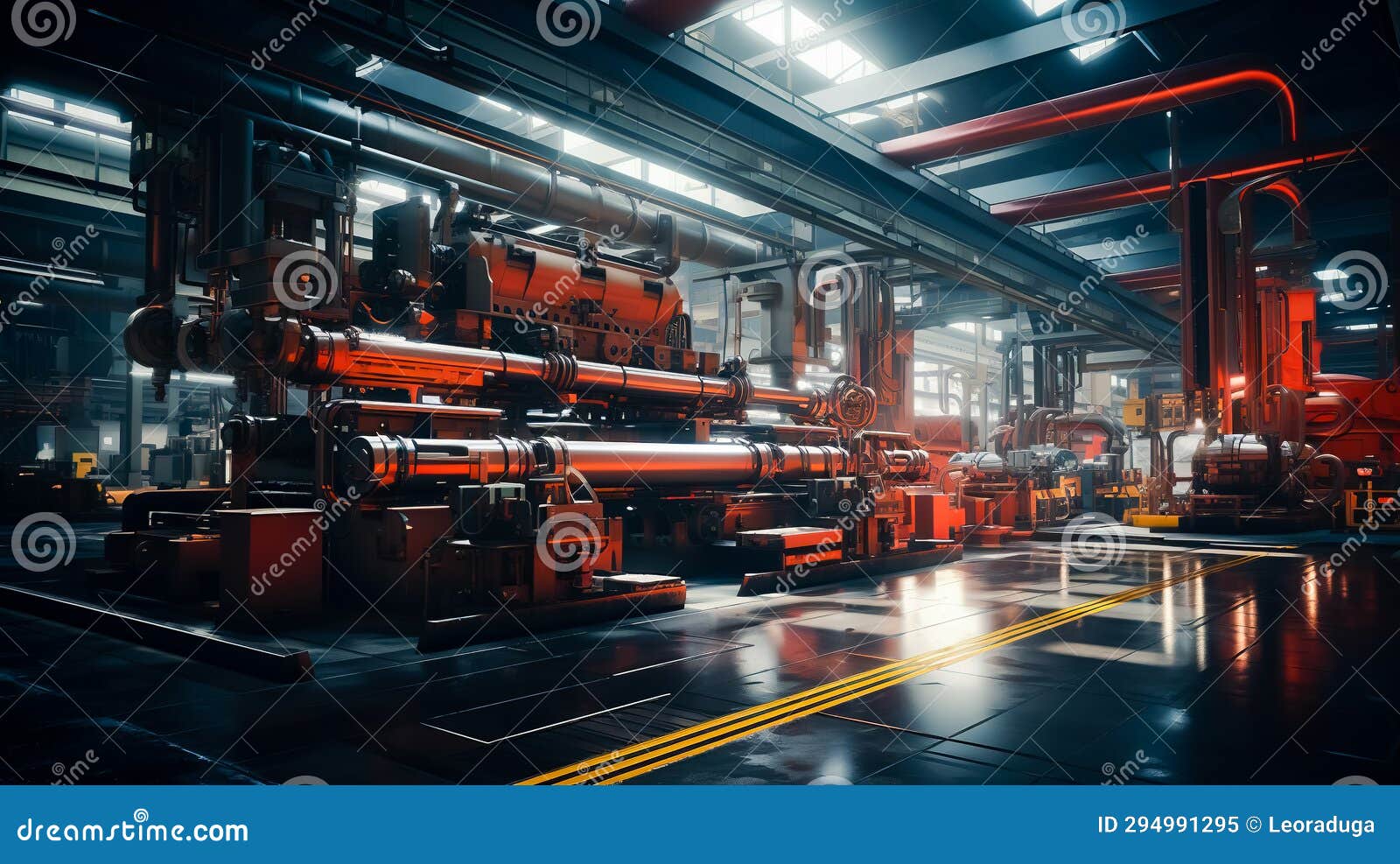 Machinery Manufacturing Plant. Inside View Stock Illustration ...