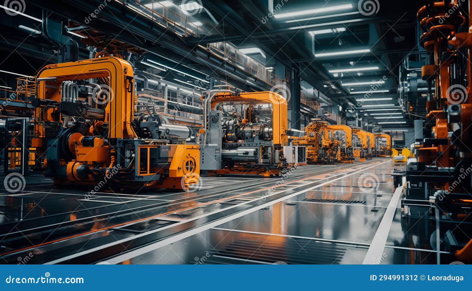 Machinery Manufacturing Plant. Inside View Stock Illustration ...