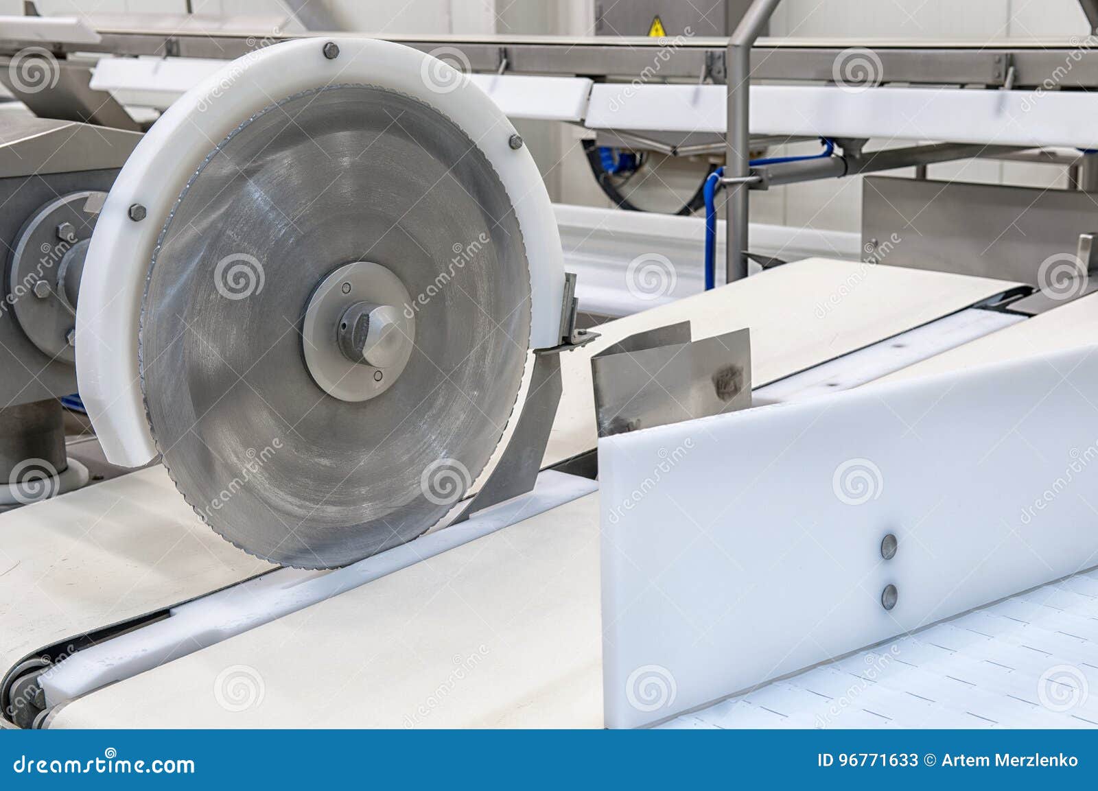 Machinery Production Cutting Large Quantities of Meat Stock Image ...