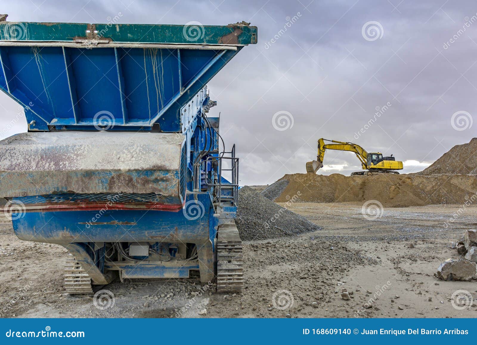 Machinery in a Quarry Working on Stone Extraction Stock Photo - Image ...