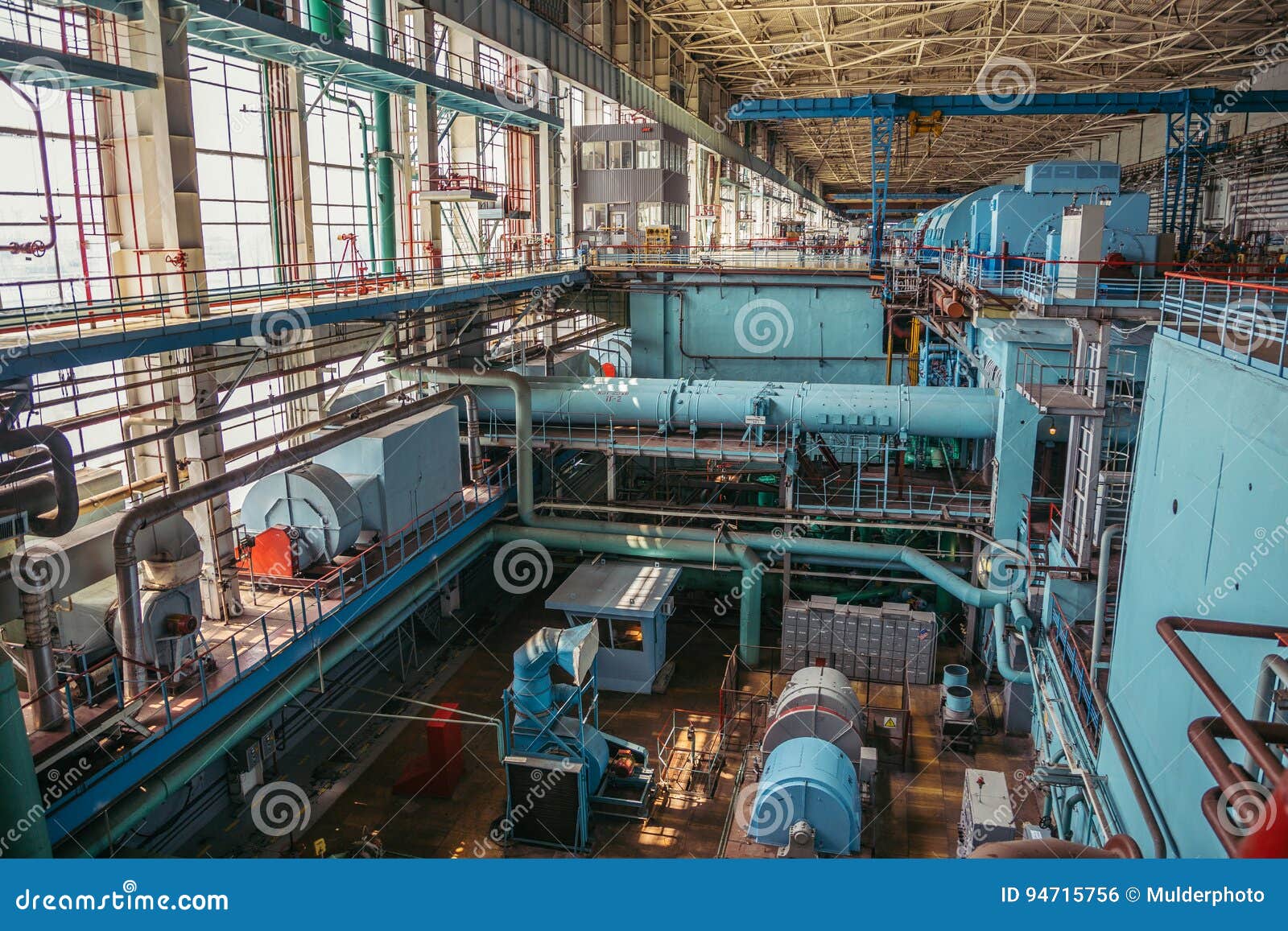 Machinery Room of Nuclear Power Plant Stock Photo - Image of electrical ...