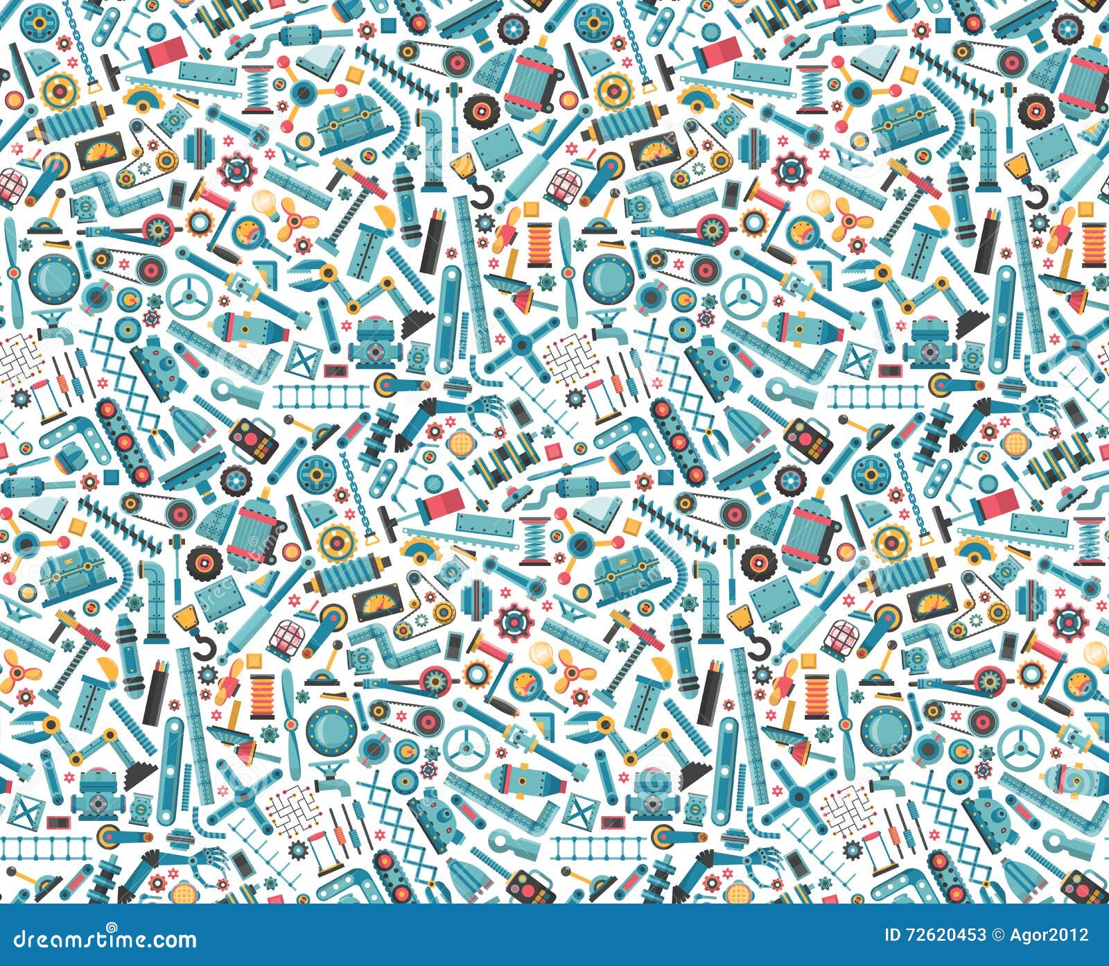 Machinery seamless pattern stock vector. Illustration of machine - 72620453