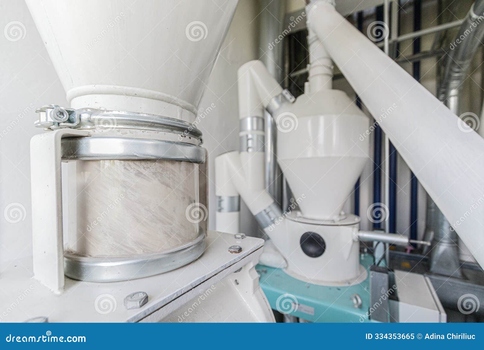 Machinery and Various Devices Inside an Industrial Grain Mill Stock ...