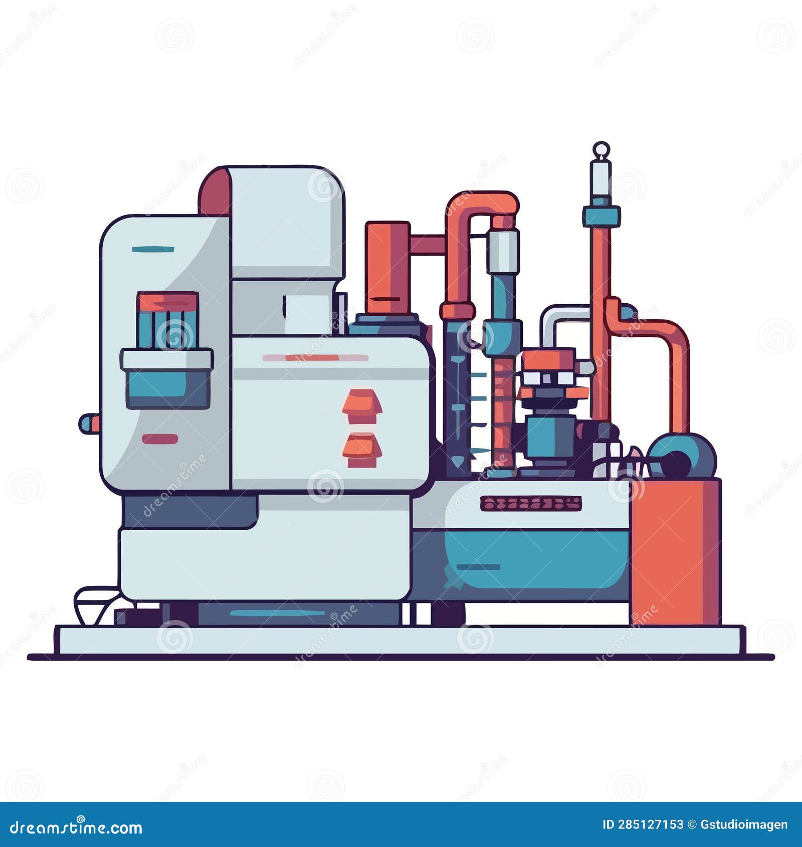 Machinery Working in Manufacturing Industry Stock Vector - Illustration ...