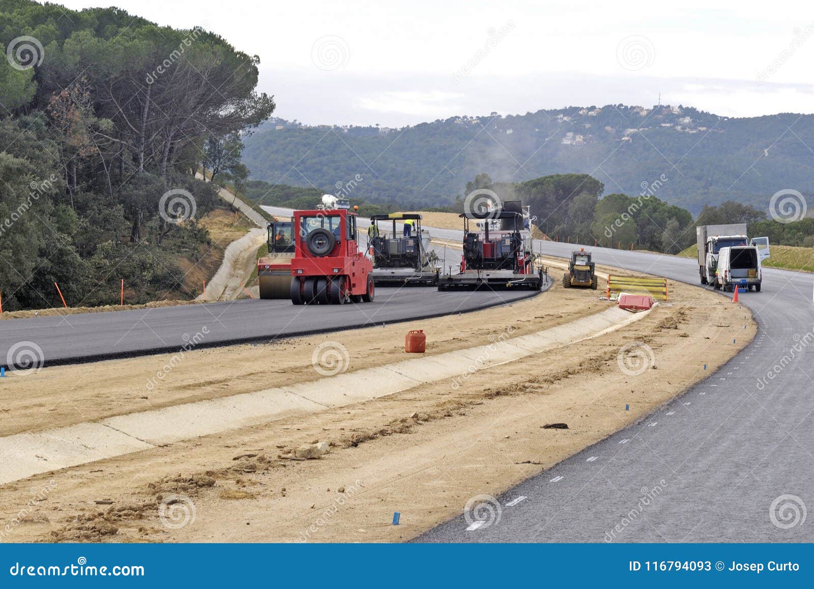 A Machines that are Building a Highway Stock Image - Image of roadworks ...