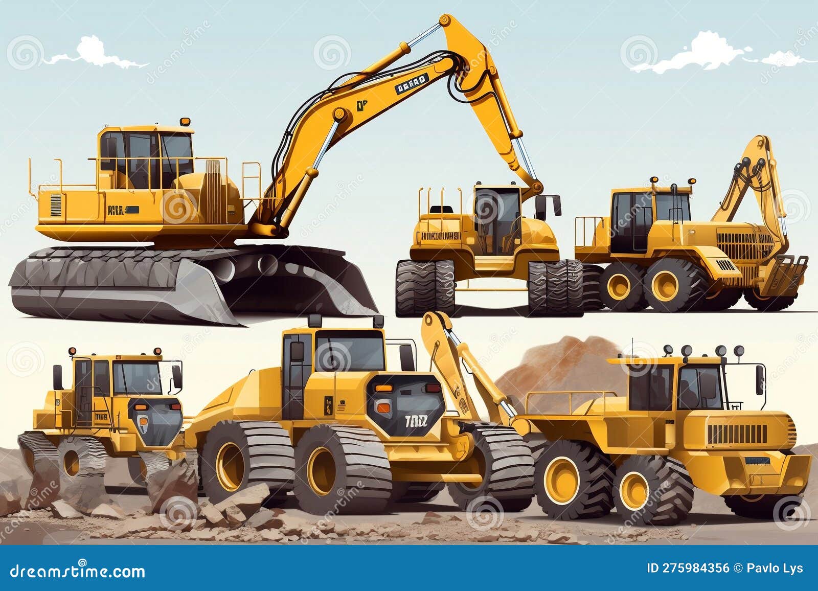 Machines for Construction. AI Generated Stock Illustration ...