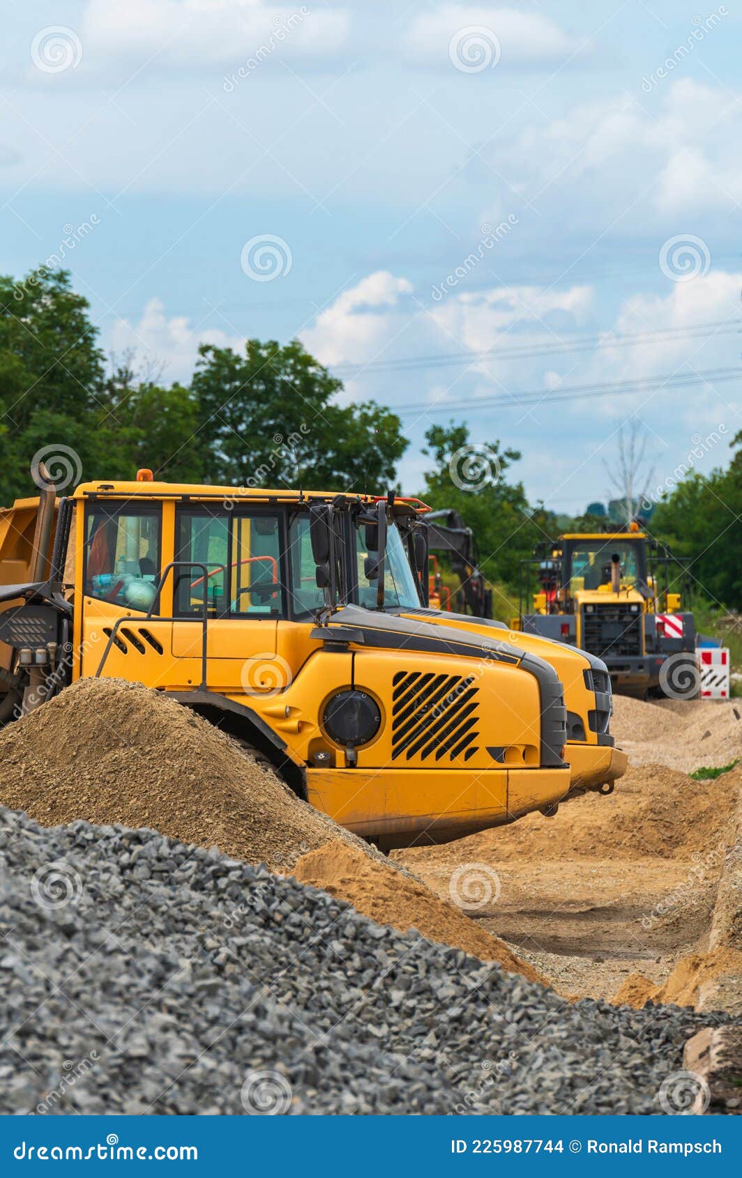 Machines on a Construction Site Stock Photo - Image of branch, loader ...