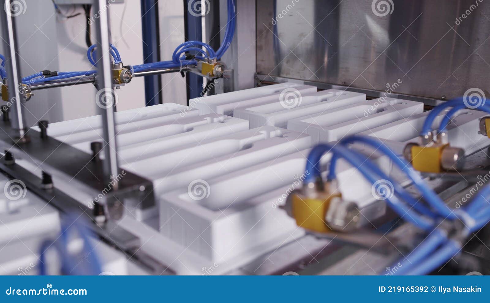 Machines Create Packing for Bottles. Process of Manufacturing Plastic ...