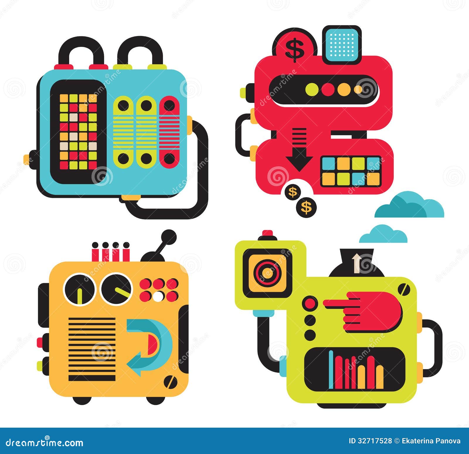 Machines De Bande Dessinée. Illustration de Vecteur - Illustration du ...