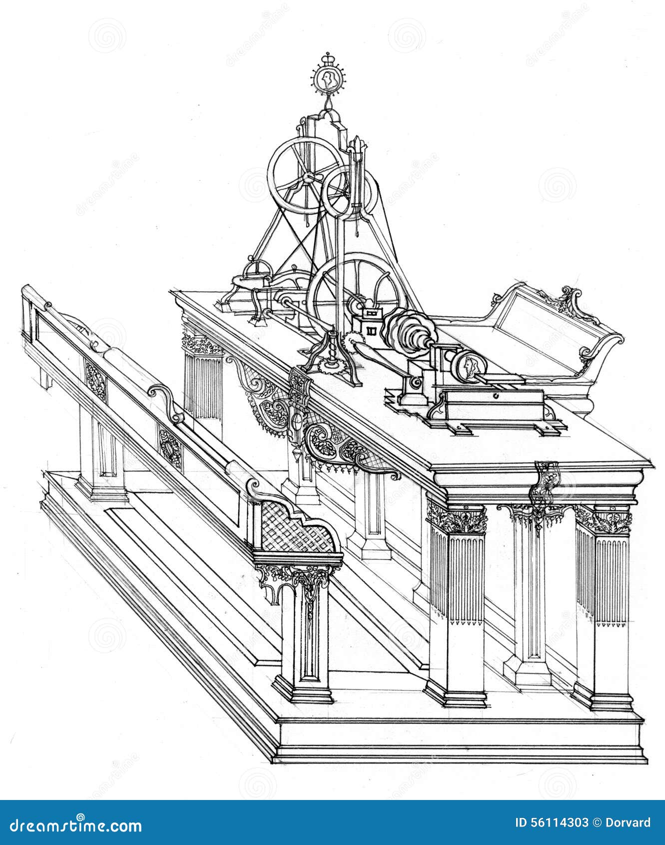 Machines De Vintage De Dessin Illustration Stock - Illustration du ...