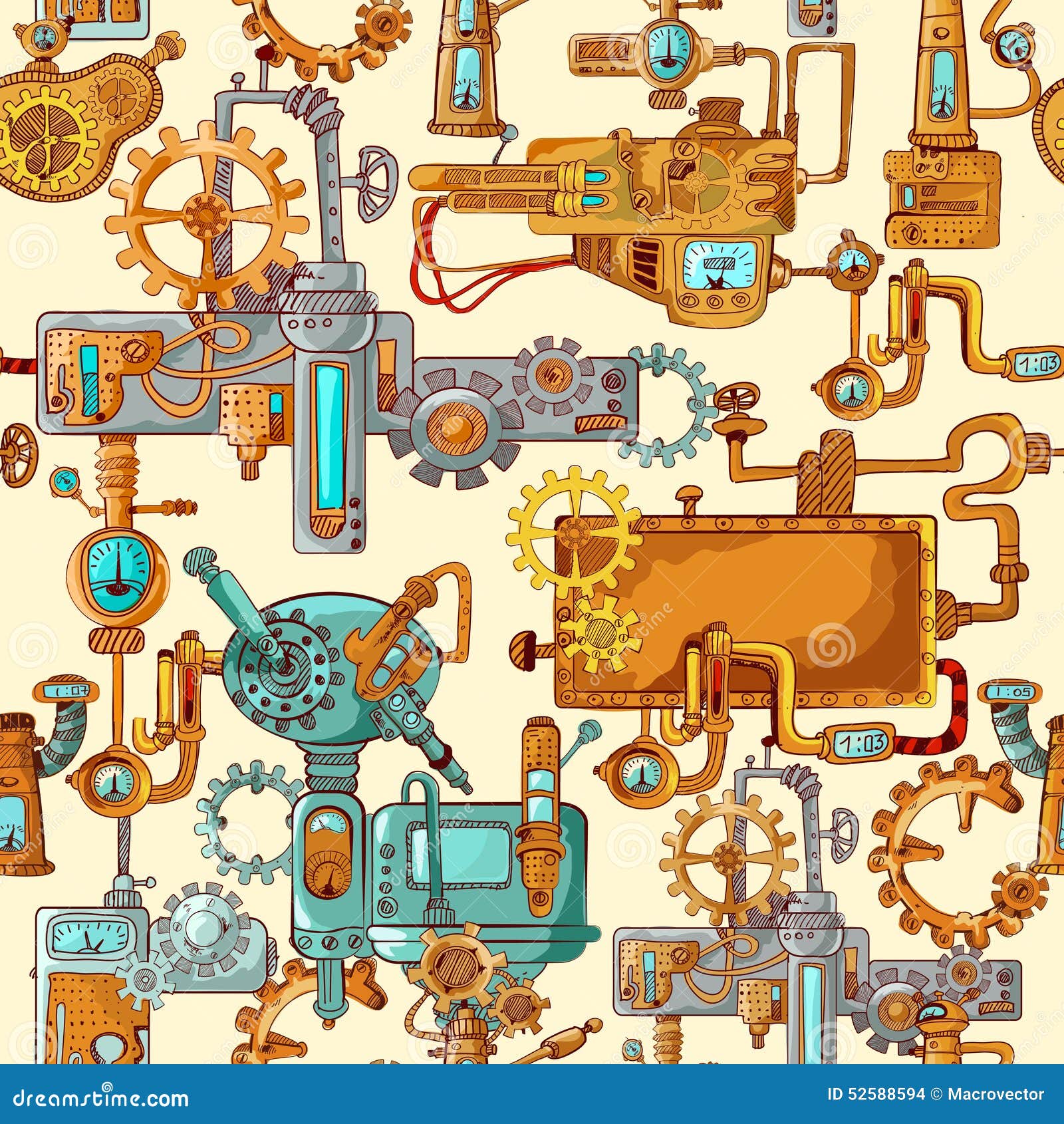 Machines Industrielles Sans Couture Illustration de Vecteur ...