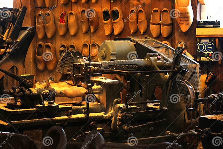 Machines for making clogs stock photo. Image of keukenhof - 60714864